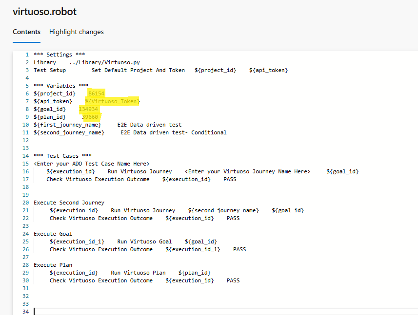 Integration of Virtuoso with Azure DevOps Test Management using Robot ...